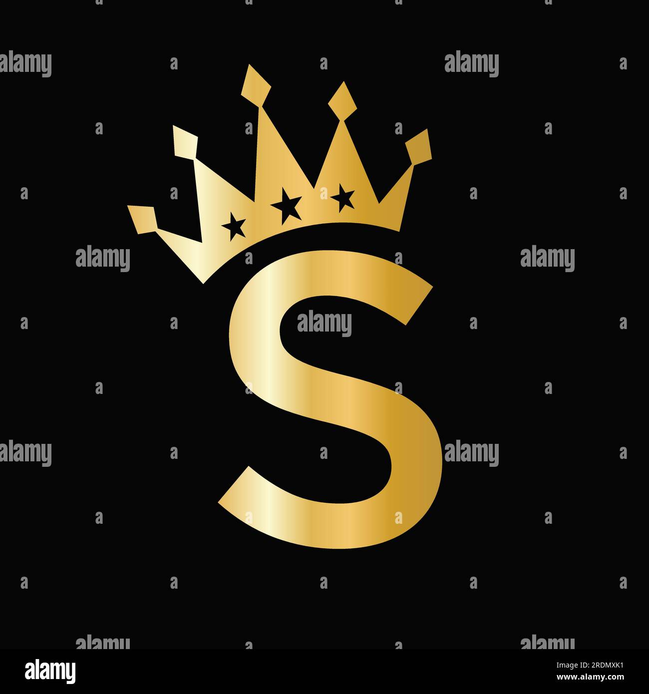 Letter S Luxury Logo With Crown Symbol. Crown Logotype Template Stock ...