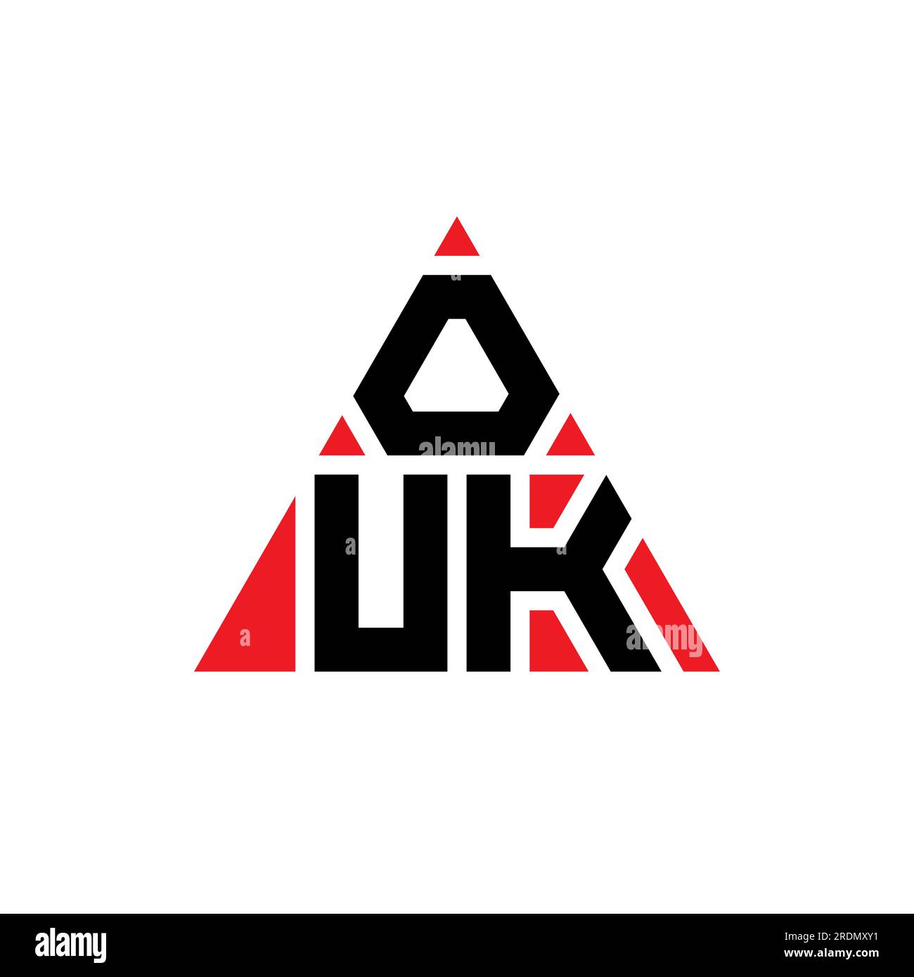 OUK triangle letter logo design with triangle shape. OUK triangle logo ...