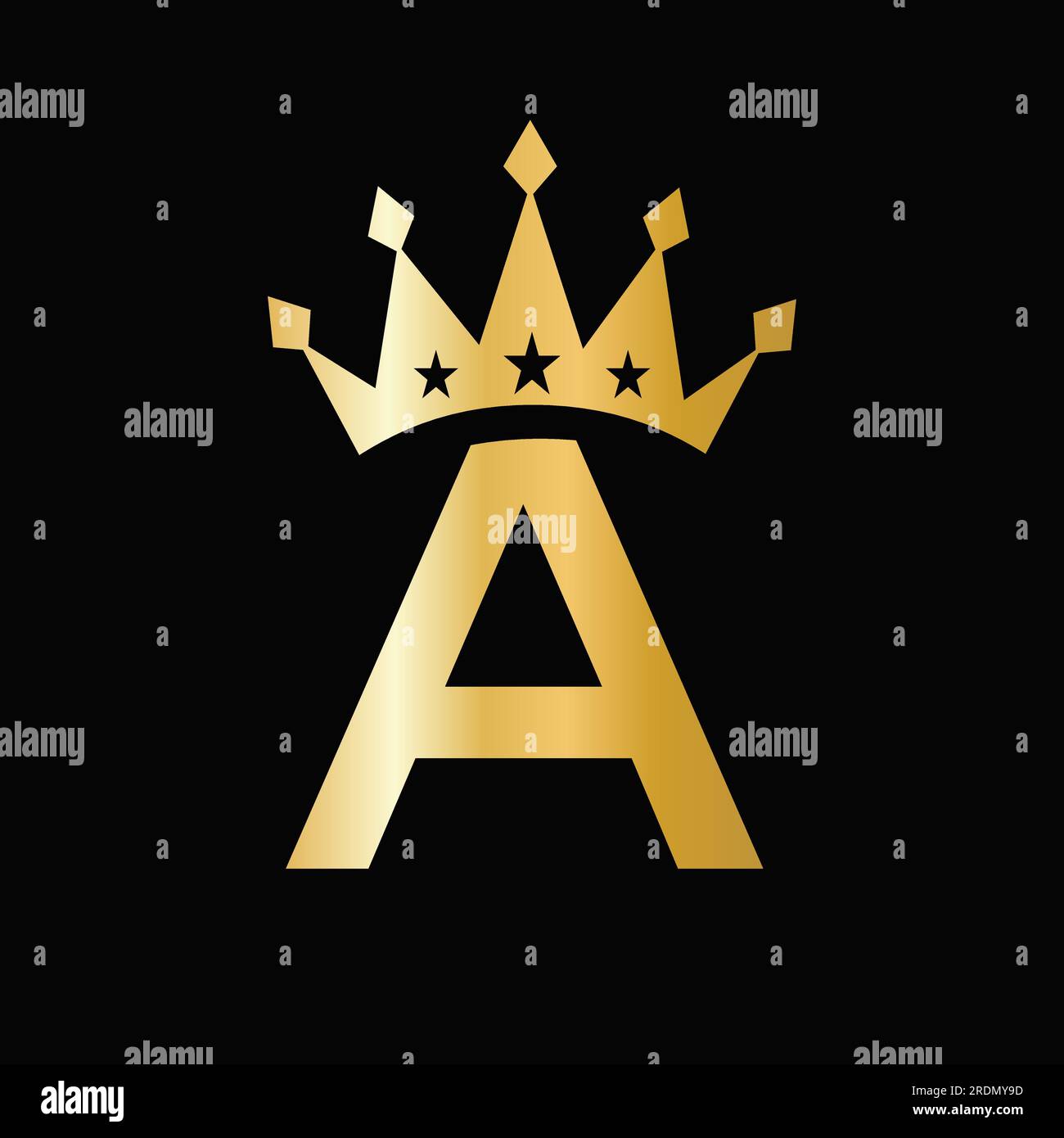 Letter A Luxury Logo With Crown Symbol. Crown Logotype Template Stock ...
