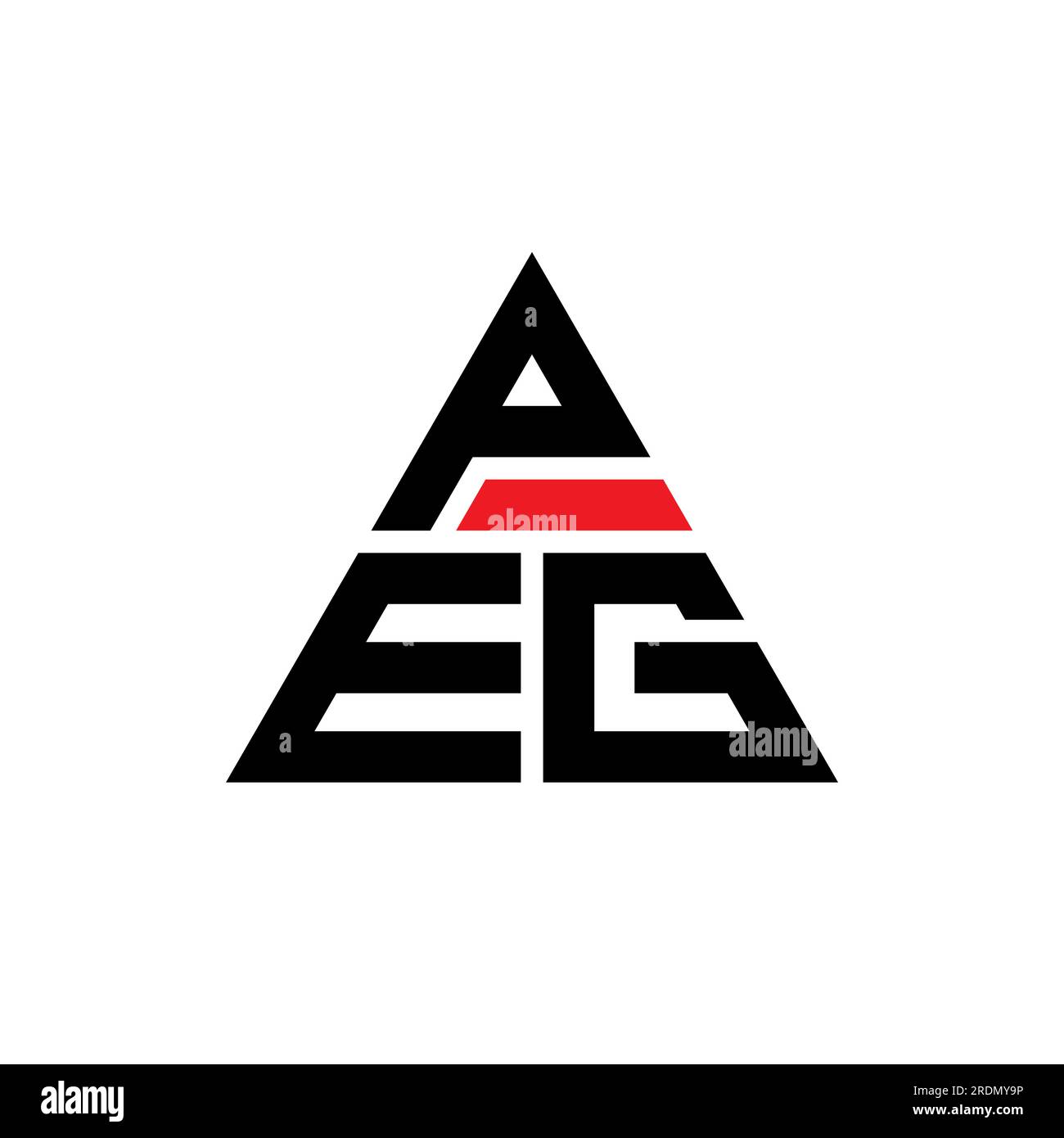 PEG triangle letter logo design with triangle shape. PEG triangle logo ...