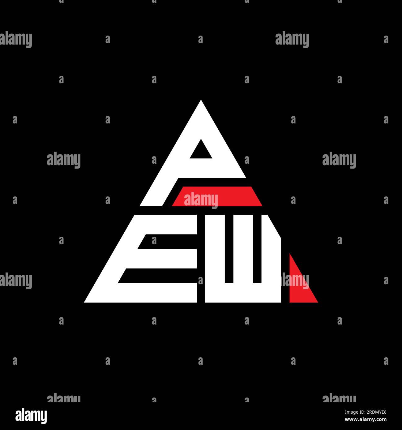 PEW triangle letter logo design with triangle shape. PEW triangle logo ...