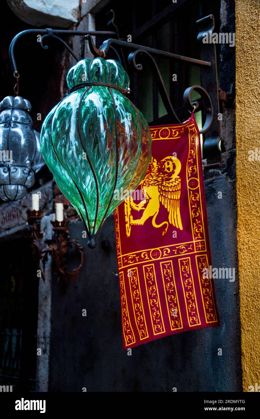 Flag of the Republic of Venice with the Lion of Saint Mark and a ...