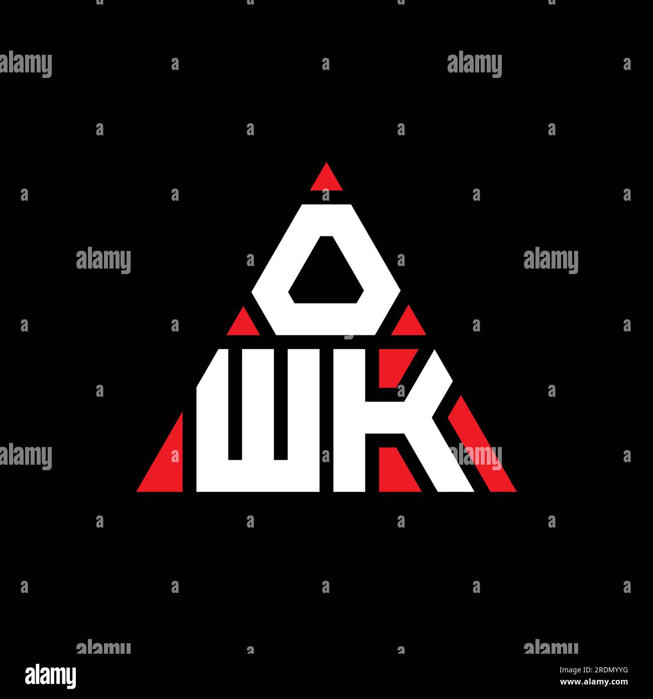 OWK triangle letter logo design with triangle shape. OWK triangle logo ...