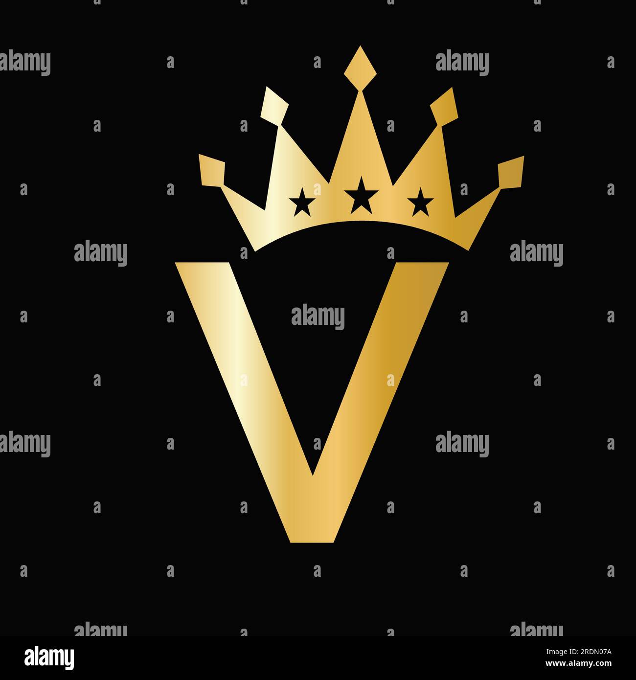 Letter V Luxury Logo With Crown Symbol. Crown Logotype Template Stock ...