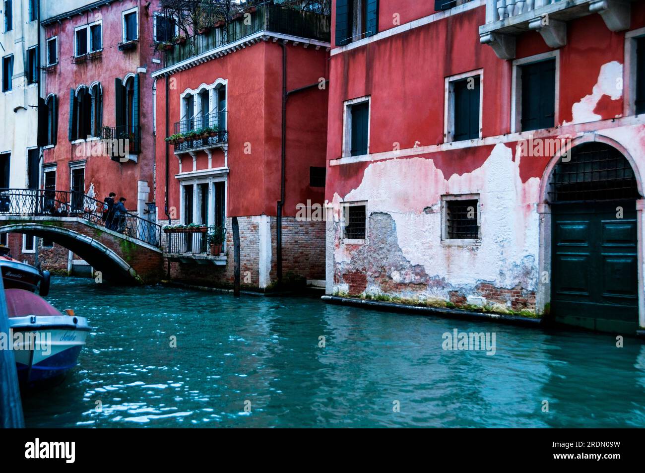 Ponte Rosso arched footbridge and arched portal in Renaissance syle ...