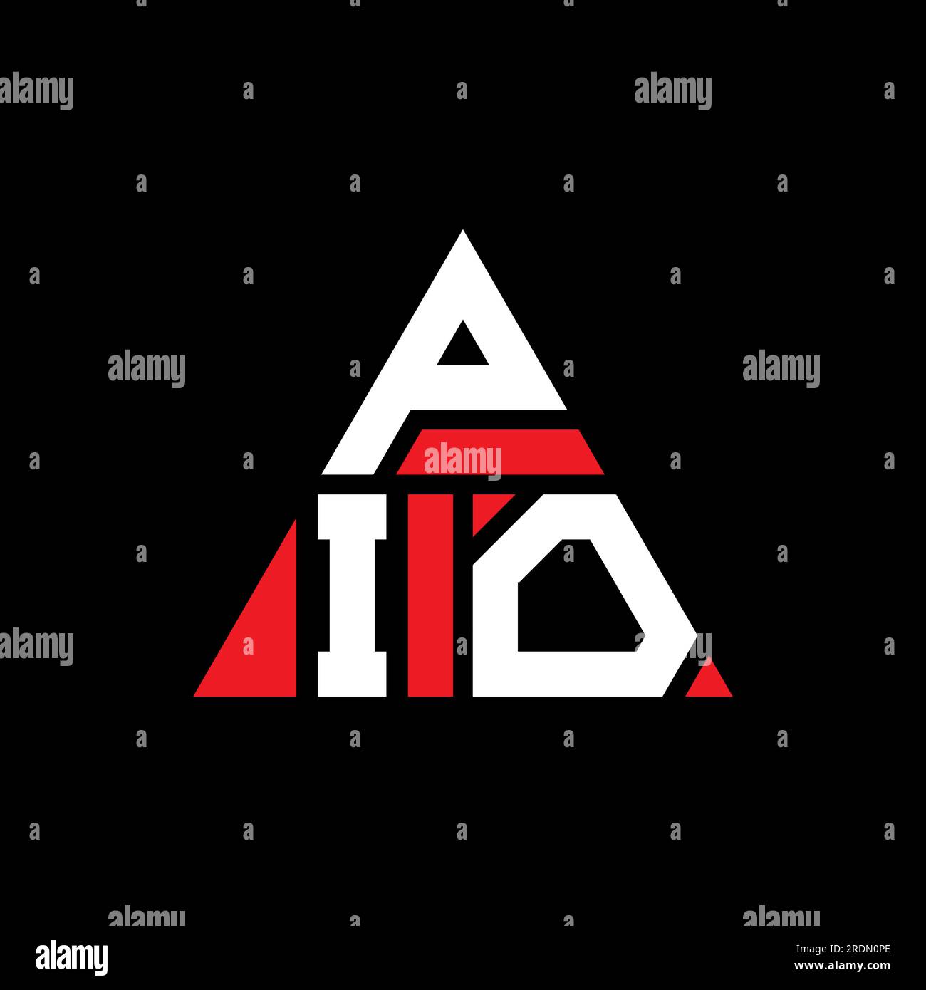 PIO triangle letter logo design with triangle shape. PIO triangle logo ...