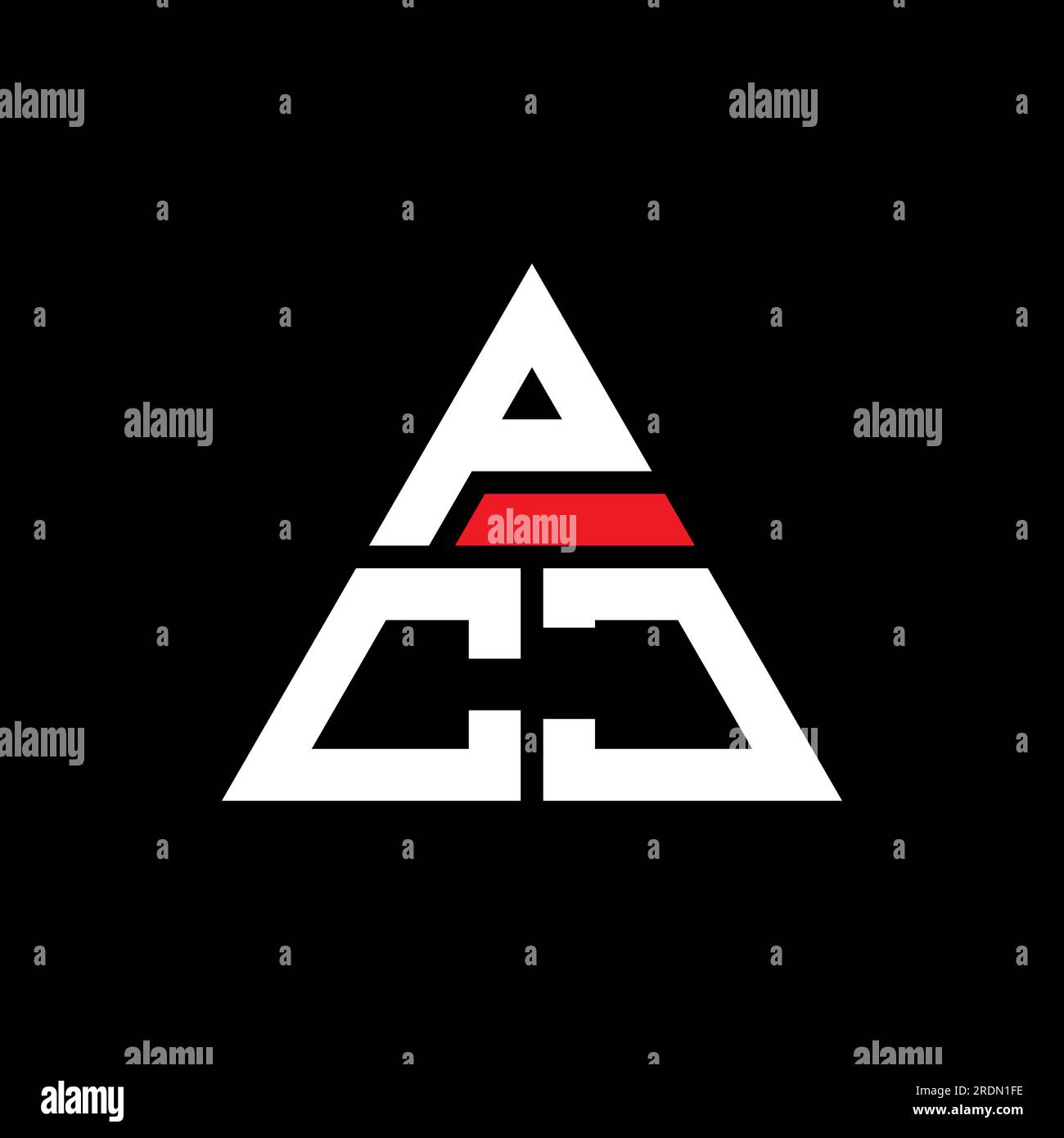 PCJ triangle letter logo design with triangle shape. PCJ triangle logo ...