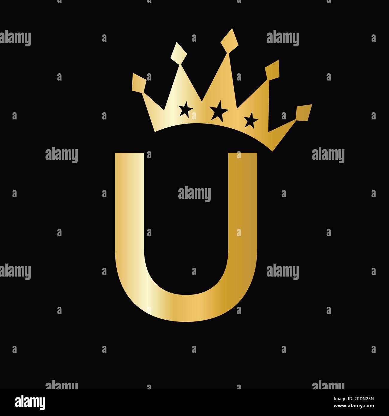 Letter U Luxury Logo With Crown Symbol. Crown Logotype Template Stock ...
