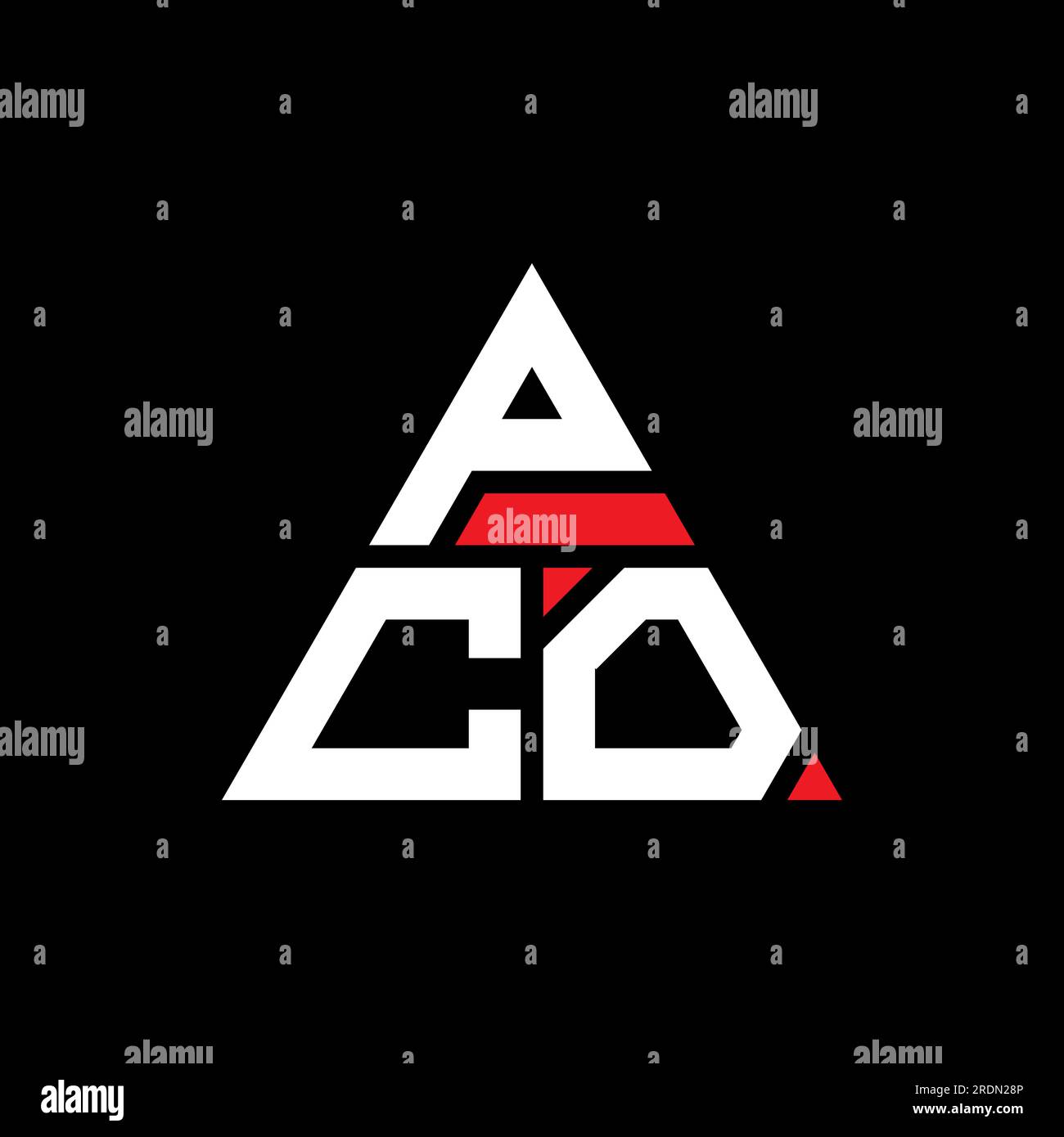 PCO triangle letter logo design with triangle shape. PCO triangle logo ...