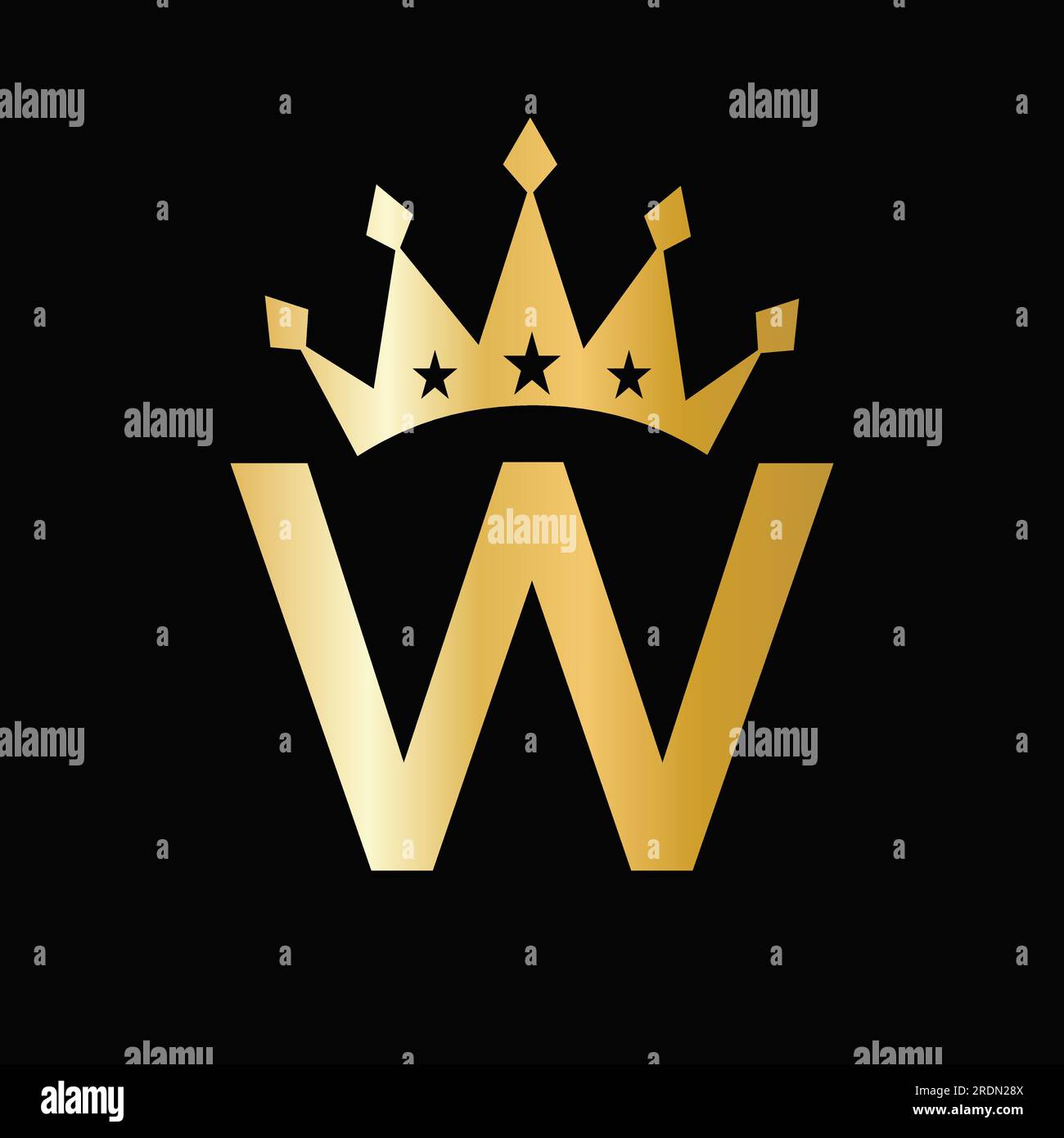 Letter W Luxury Logo With Crown Symbol. Crown Logotype Template Stock ...