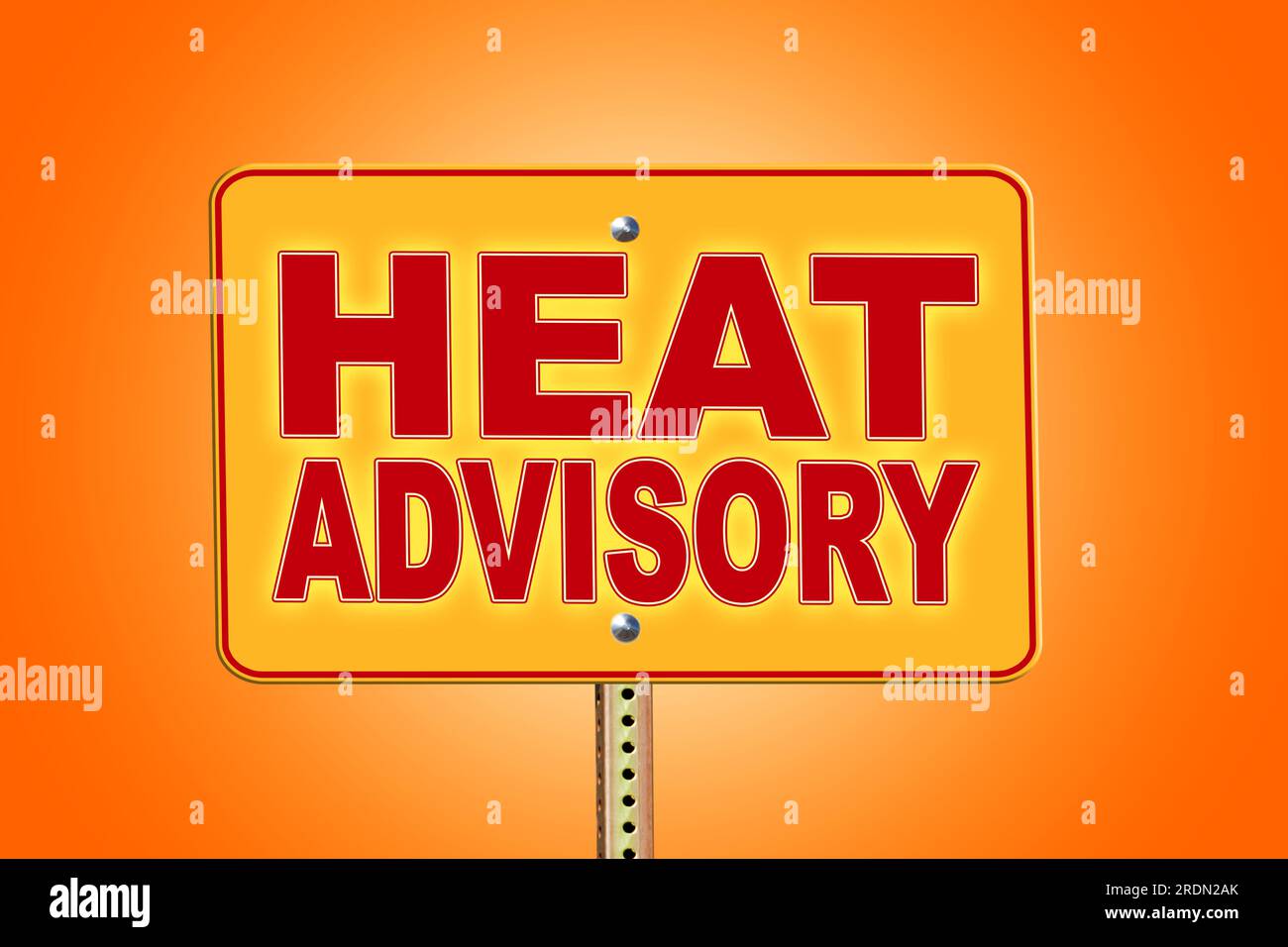 Heat Advisory sign in red and orange - Illustration Stock Photo - Alamy