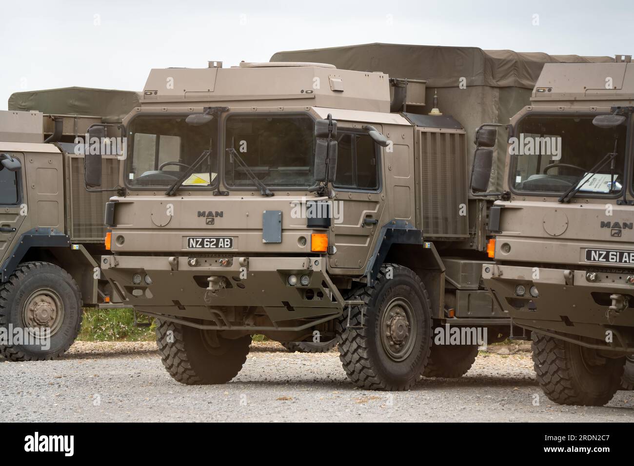 British army MAN SV 4x4 logistics lorries awaiting deployment Stock ...