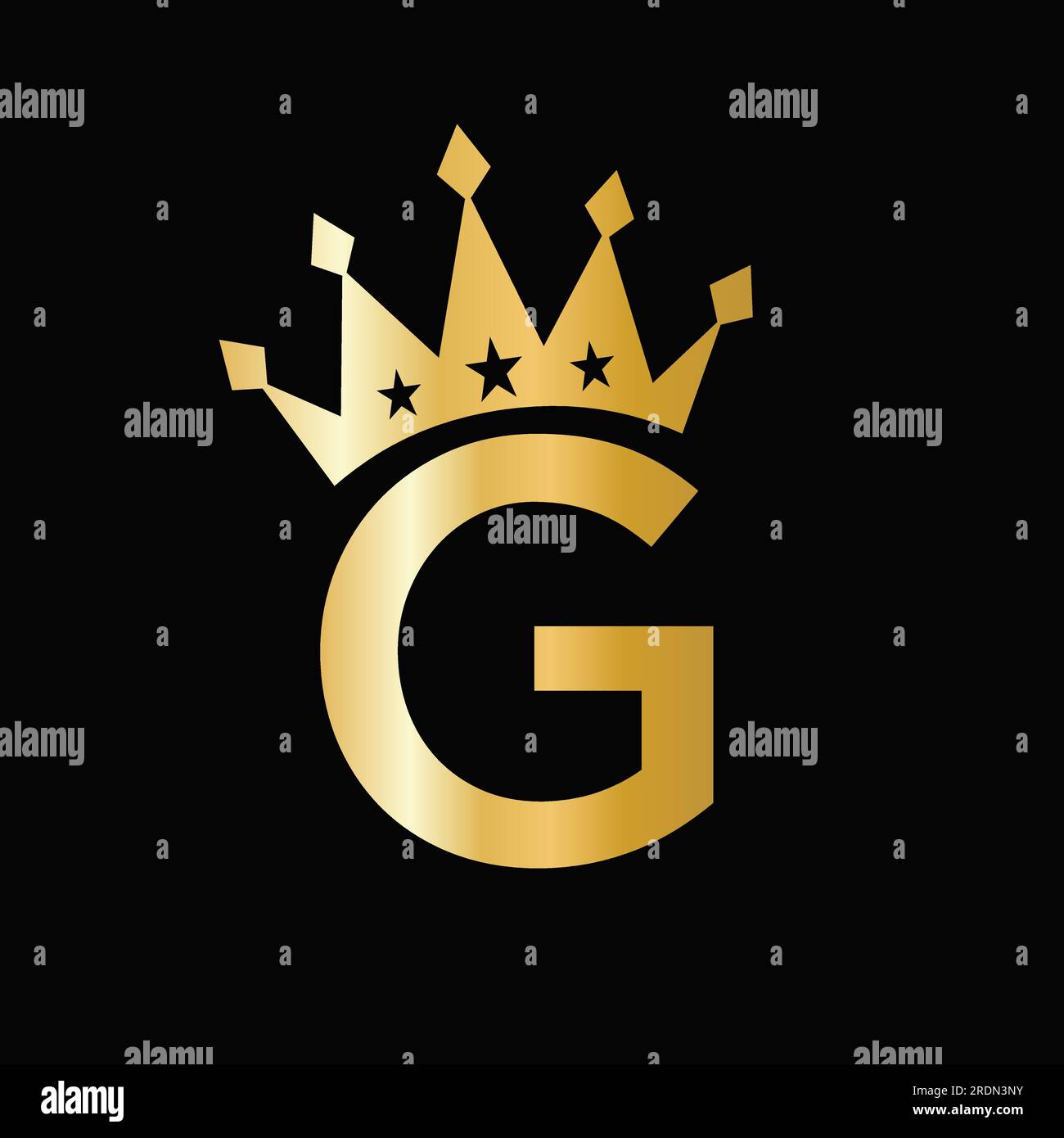 Letter G Luxury Logo With Crown Symbol. Crown Logotype Template Stock ...