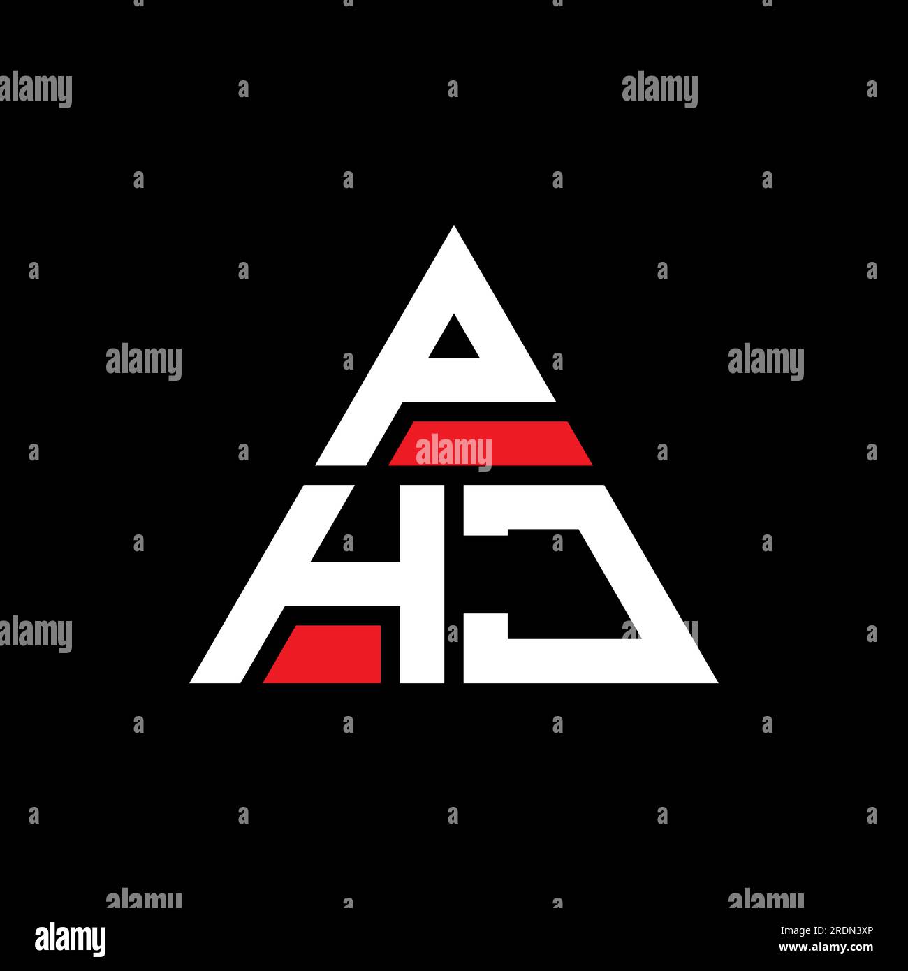 PHJ triangle letter logo design with triangle shape. PHJ triangle logo ...