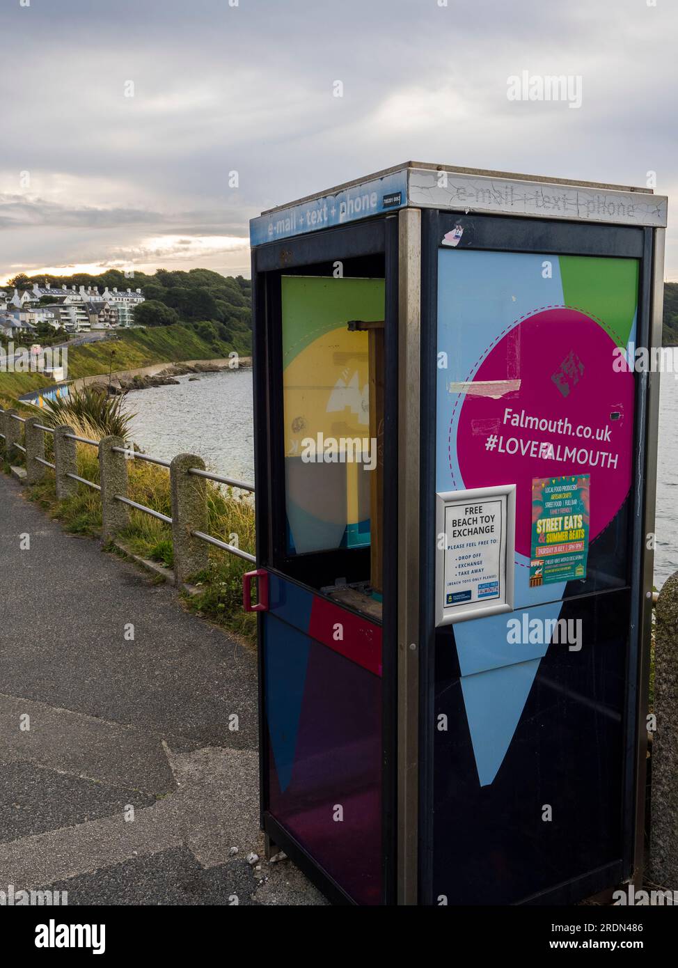 Ex Telephone Box, Toy Exchange, Castle Beach, Falmouth, Cornwall ...