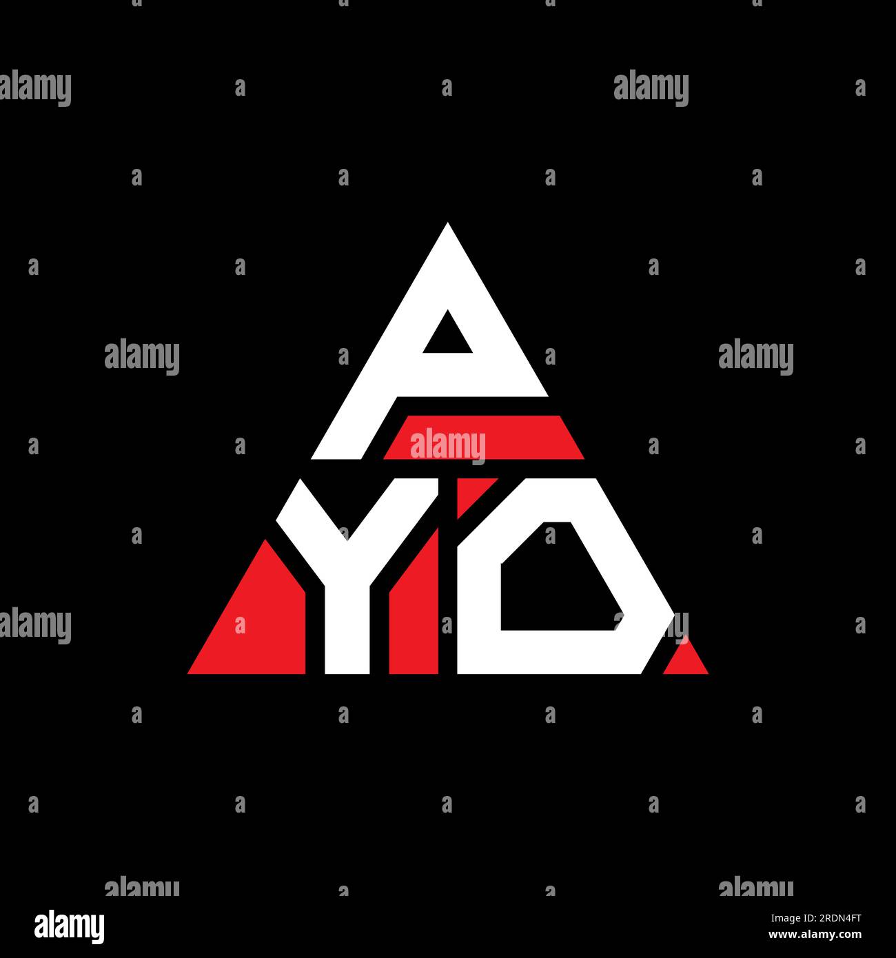 PYO triangle letter logo design with triangle shape. PYO triangle logo ...