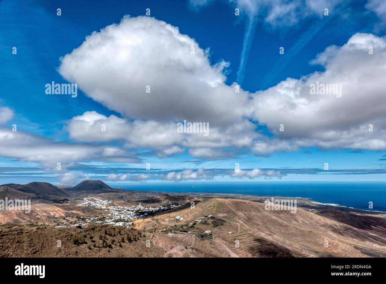Stunning views of the island of Lanzarote, in the Canary Islands, from ...