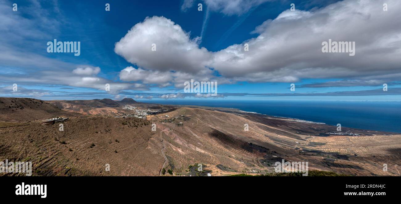 Stunning views of the island of Lanzarote, in the Canary Islands, from ...