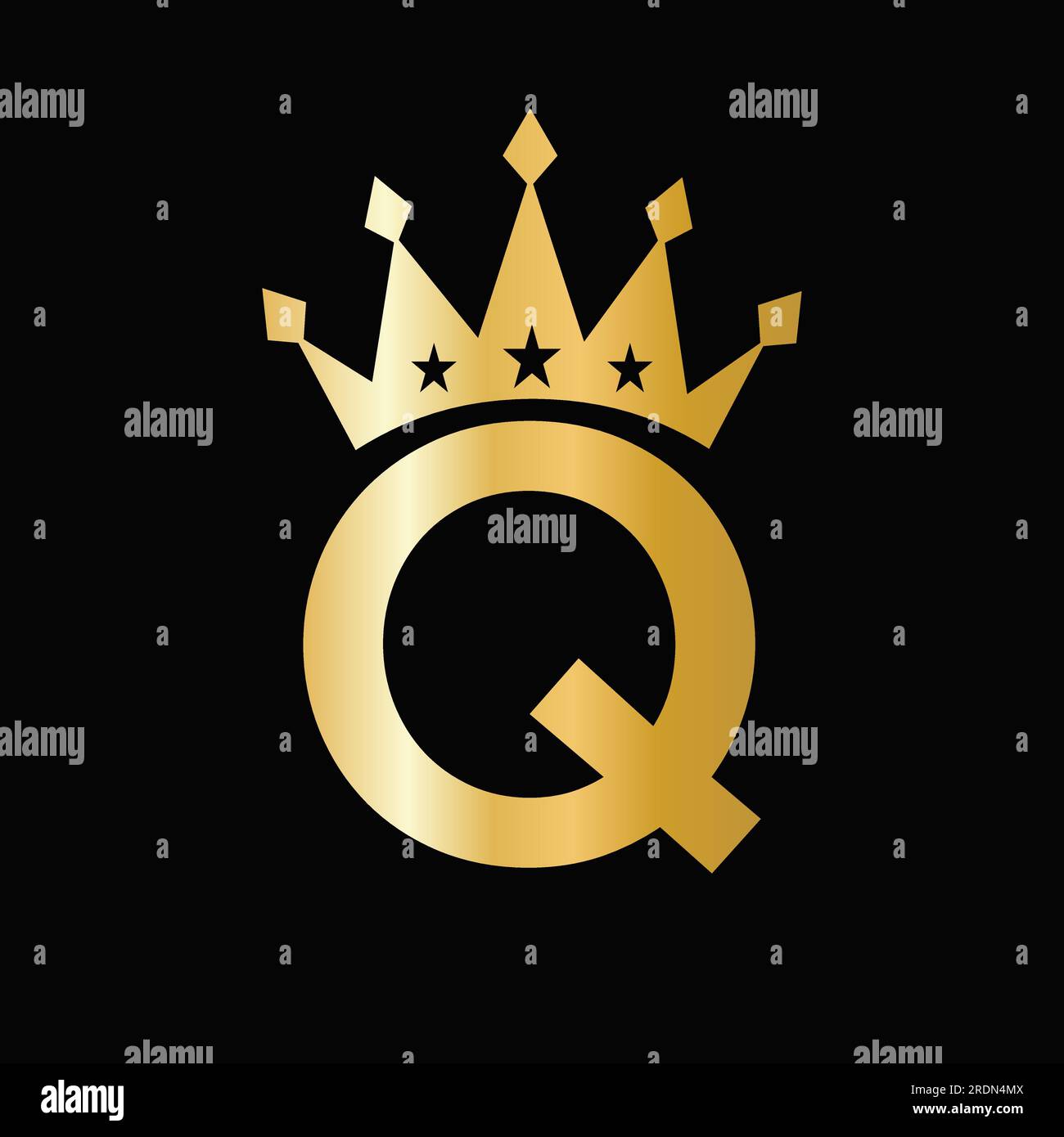 Letter Q Luxury Logo With Crown Symbol. Crown Logotype Template Stock ...