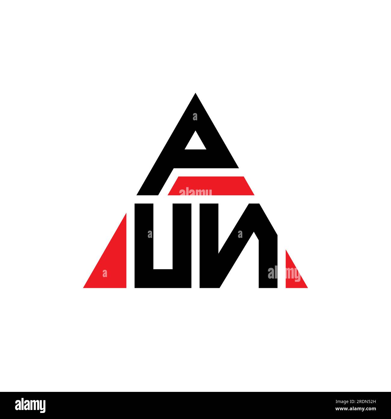 PUN triangle letter logo design with triangle shape. PUN triangle logo ...