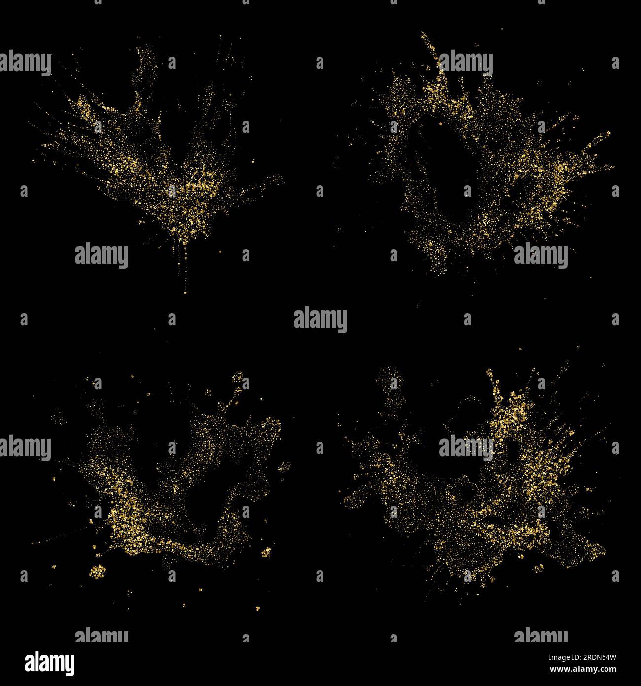 Explosion of golden glitter confetti. Gold dust and particles splatter ...
