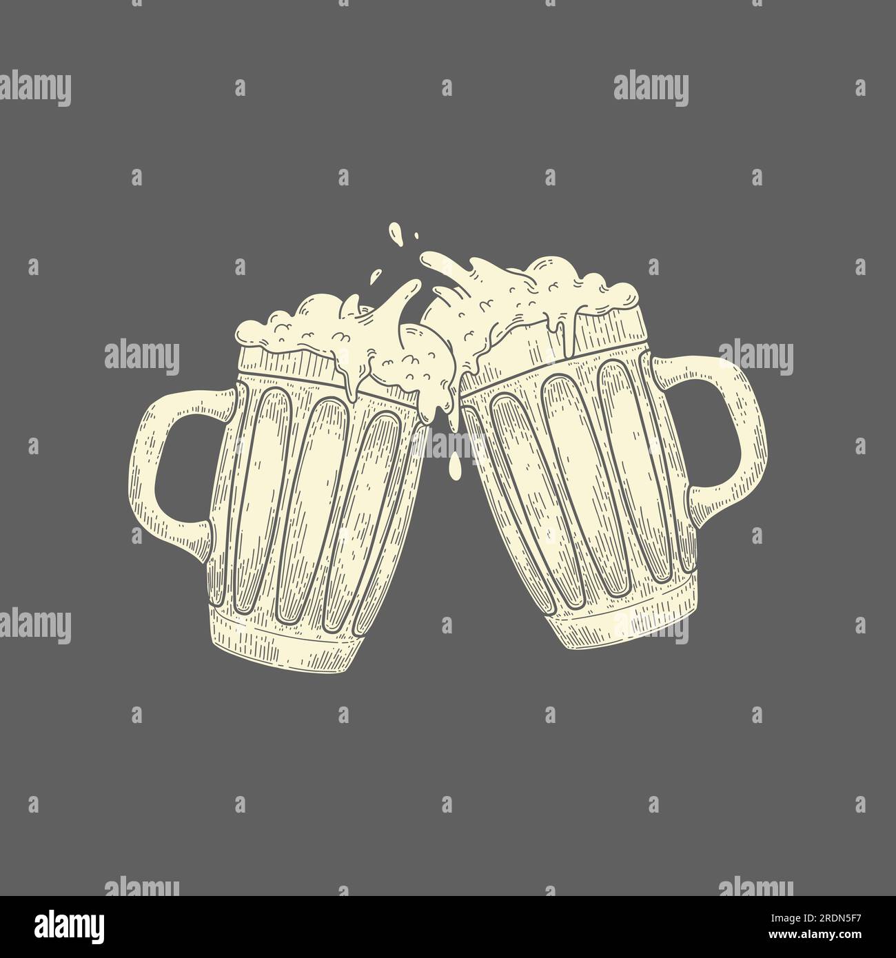 Beer mugs clink Stock Vector Images - Alamy