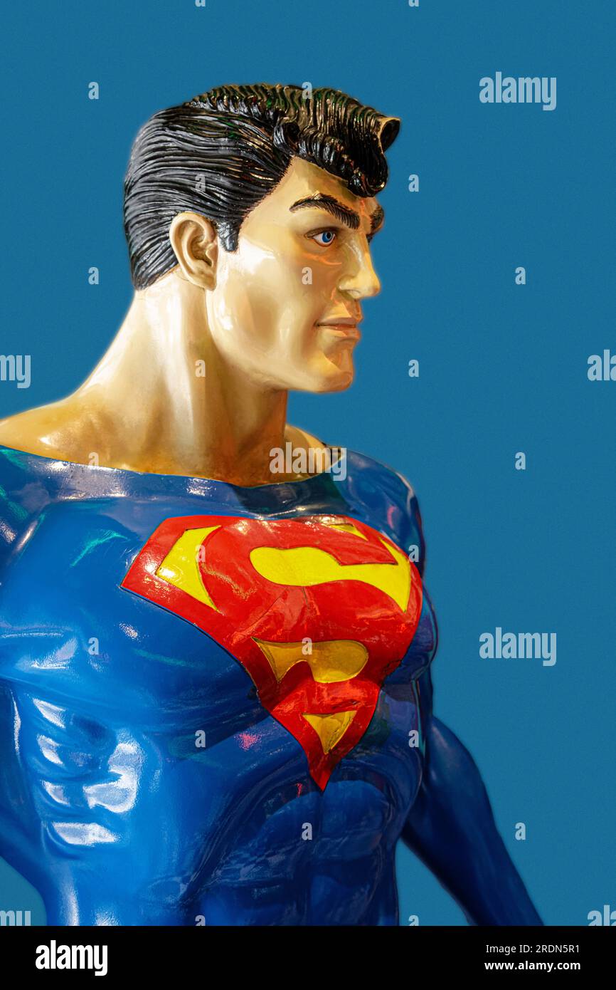 DC Comics Superhero Superman isolated on a white background with copy ...