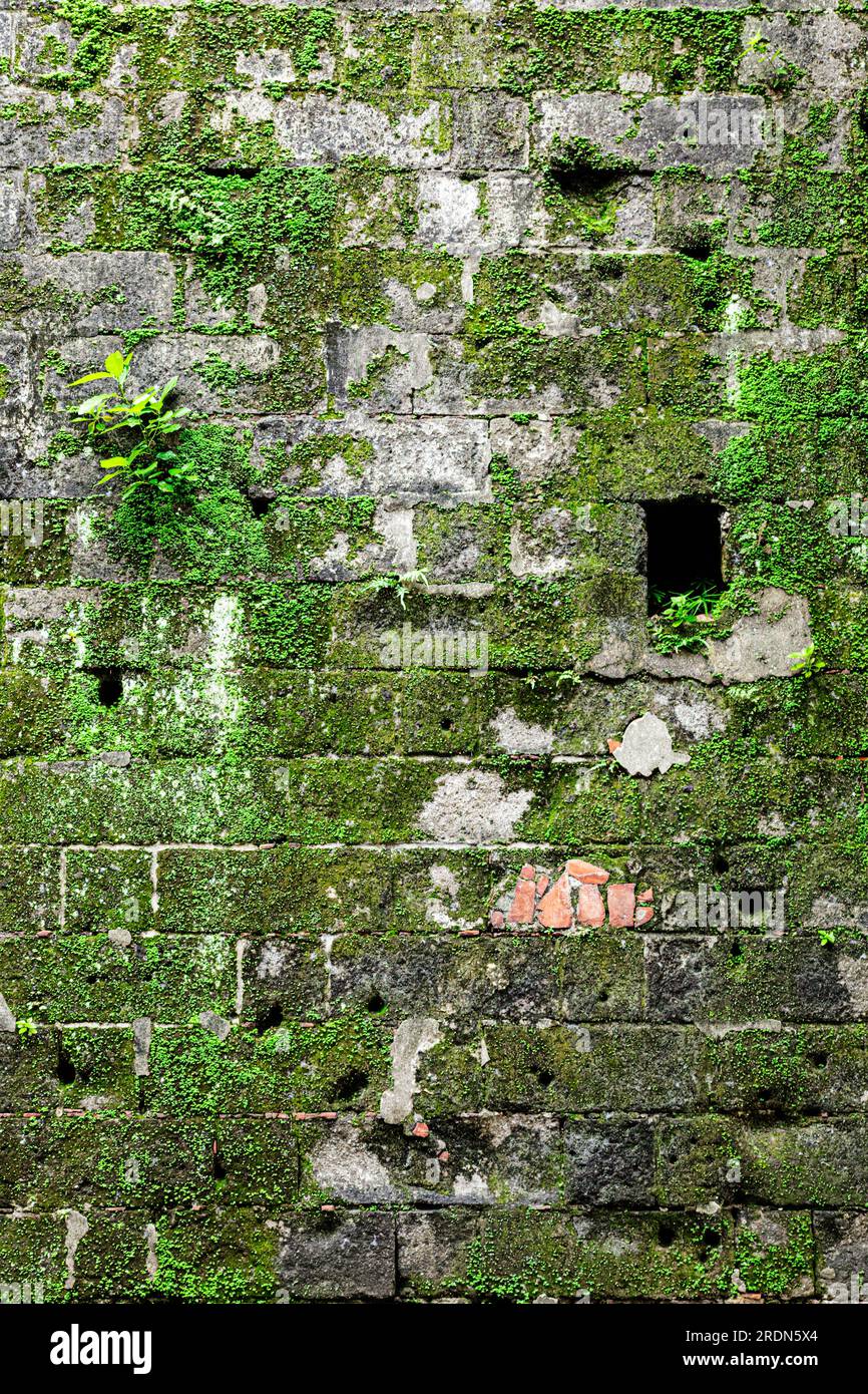 Interior wall of Fort Santiago, part of the Walled City of Intramuros ...