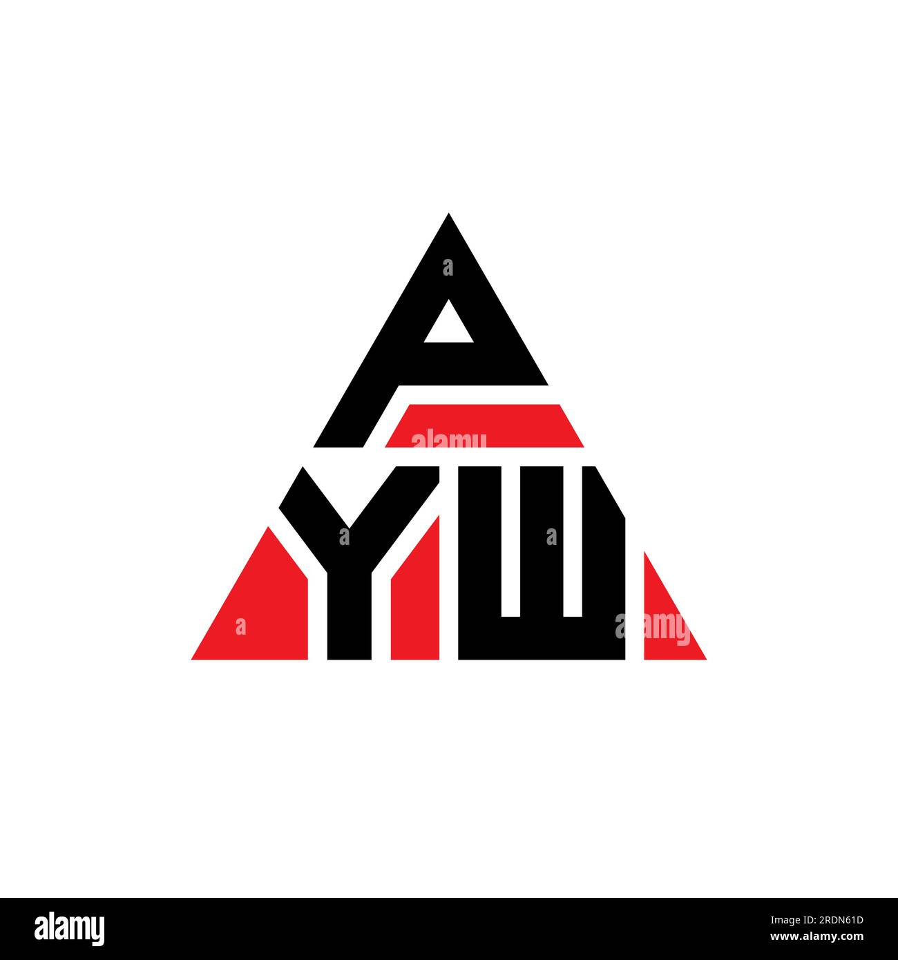 PYW triangle letter logo design with triangle shape. PYW triangle logo ...