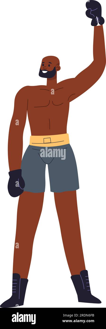 Boxer action challenge aggression boxing glove competition Stock Vector ...