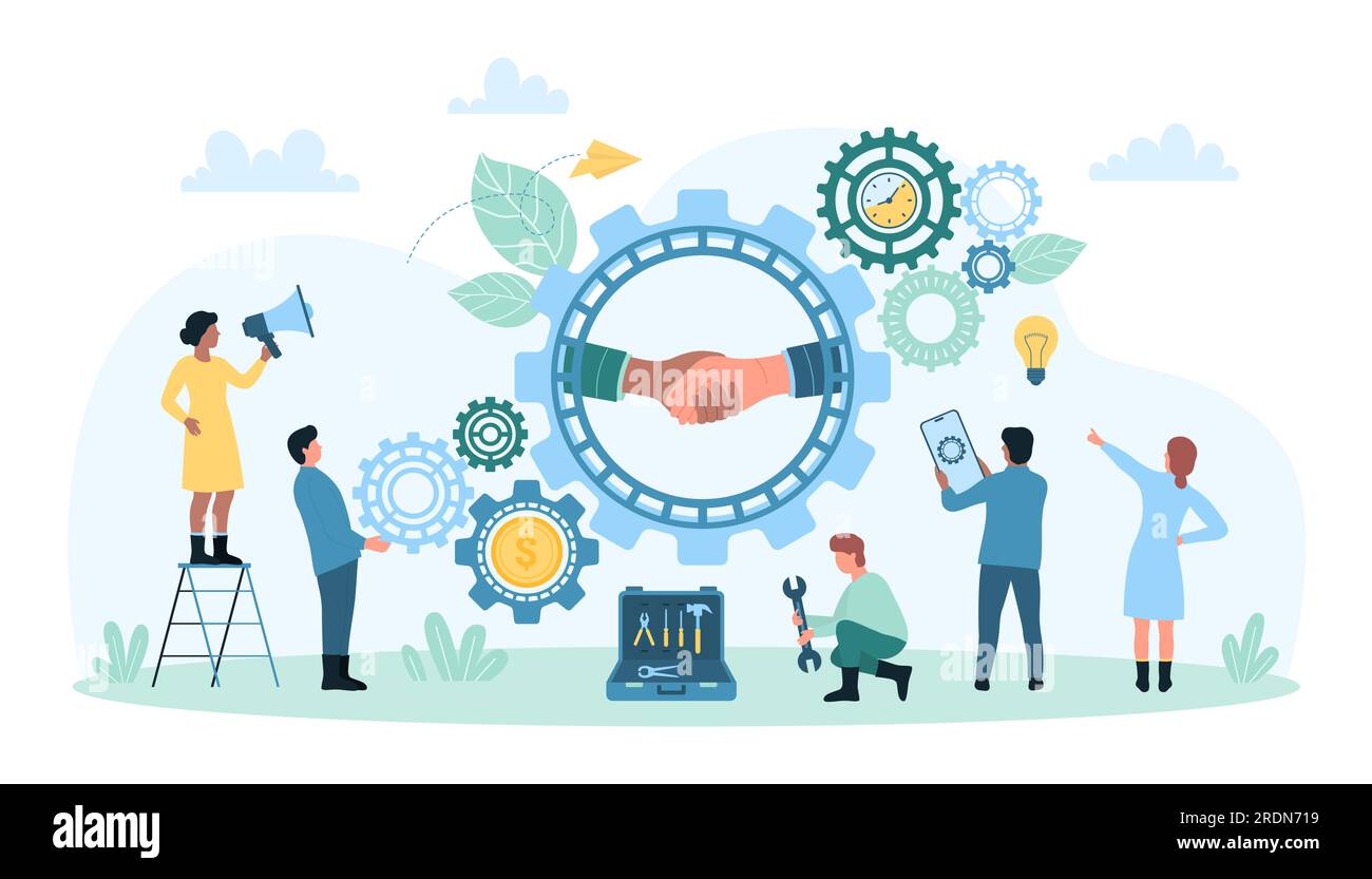 Business partnership, teamwork meeting and agreement vector ...