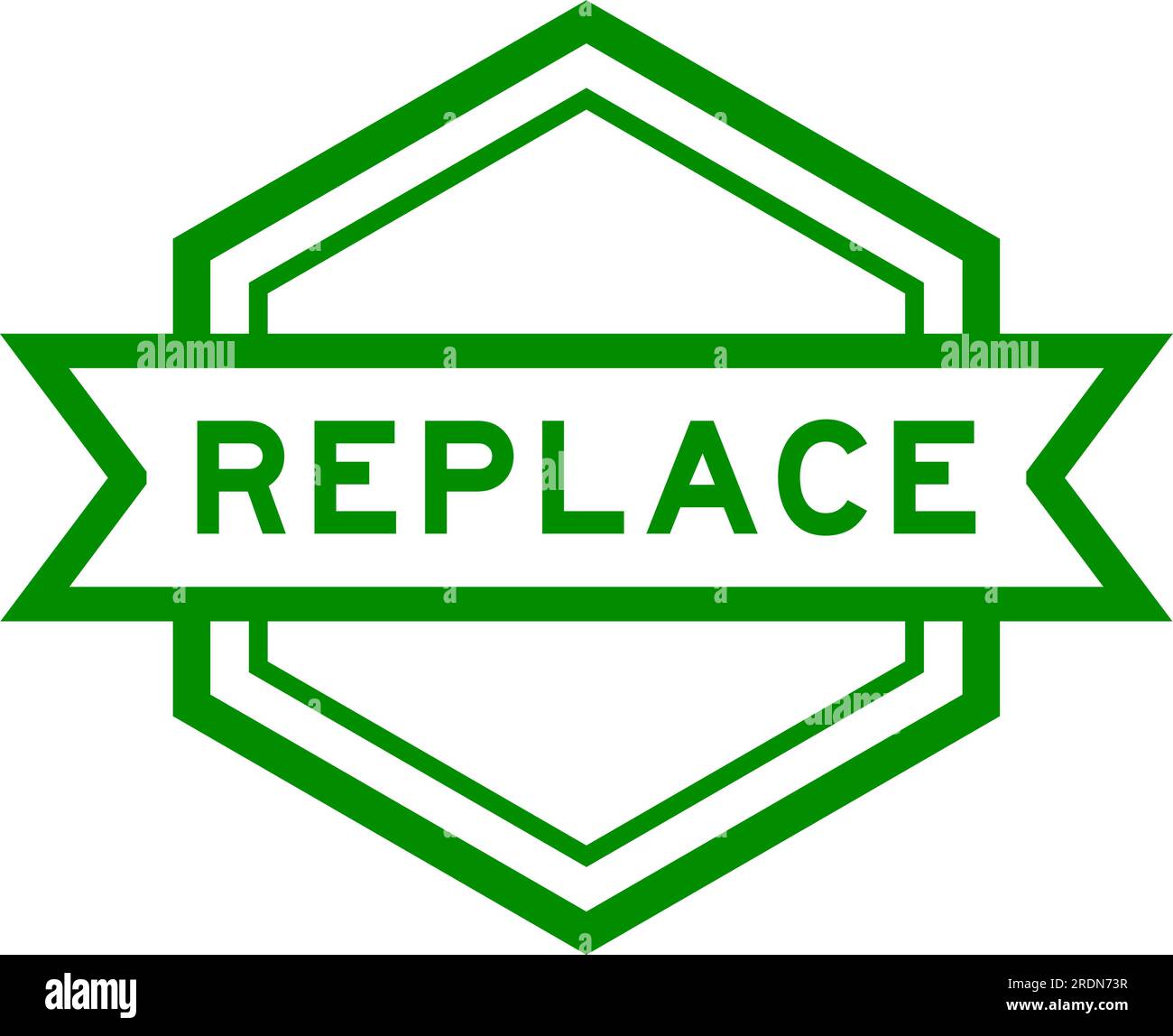 Vintage green color hexagon label banner with word replace on white ... Vintage green color hexagon label banner with word replace on white ...