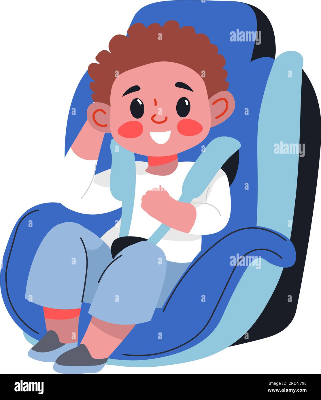 Safety and security for children while traveling in car, small kid boy ...