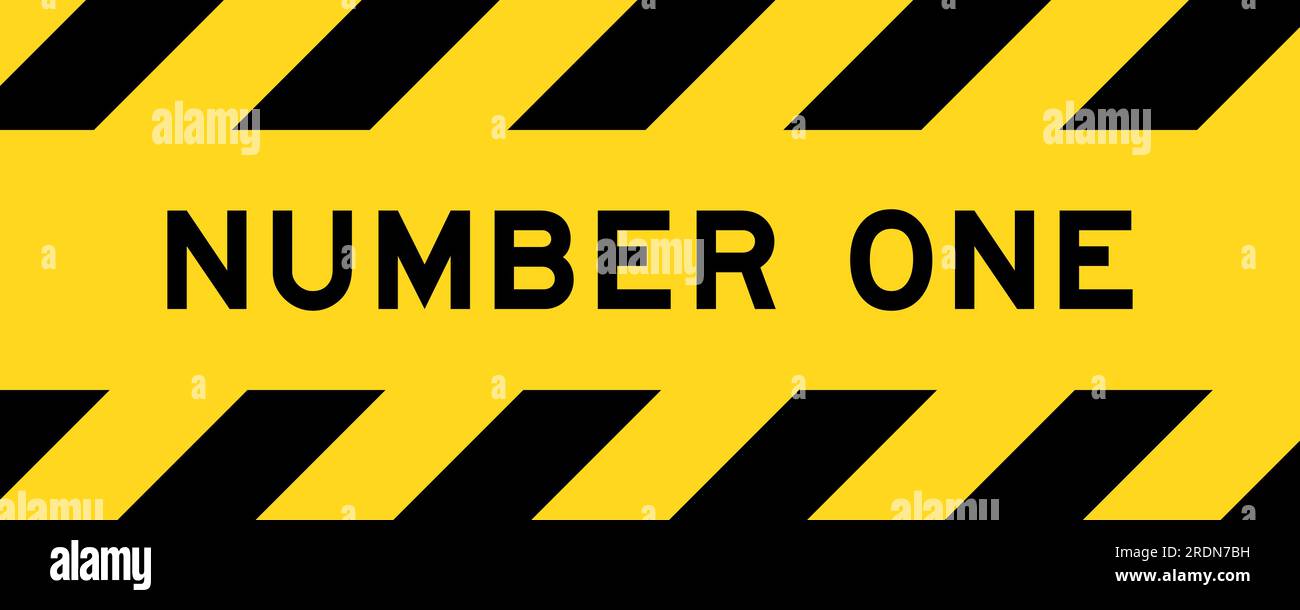 Yellow and black color with line striped label banner with word number ...