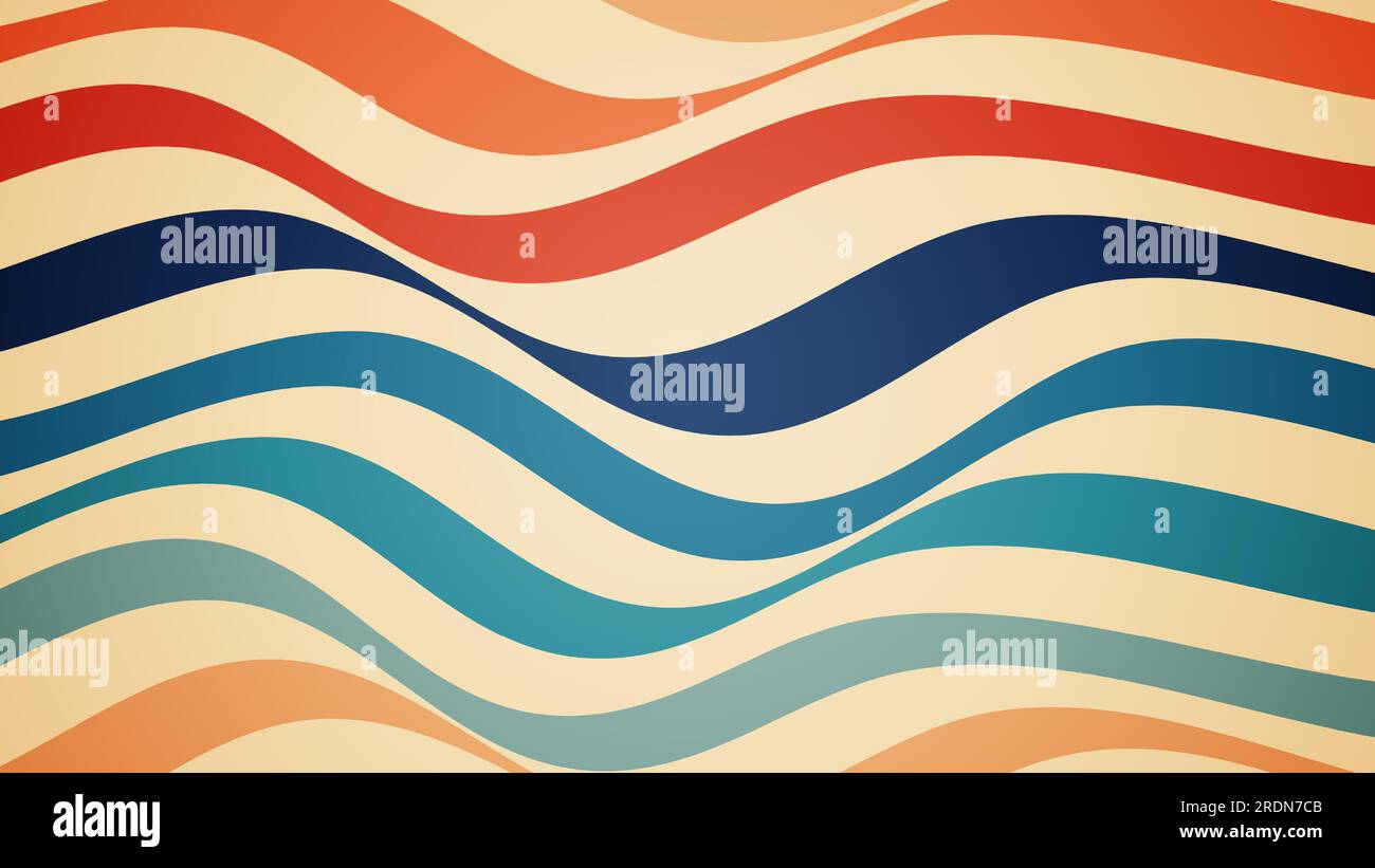 Retro wavy abstract background.Colorful design of wavy shapes Stock ...