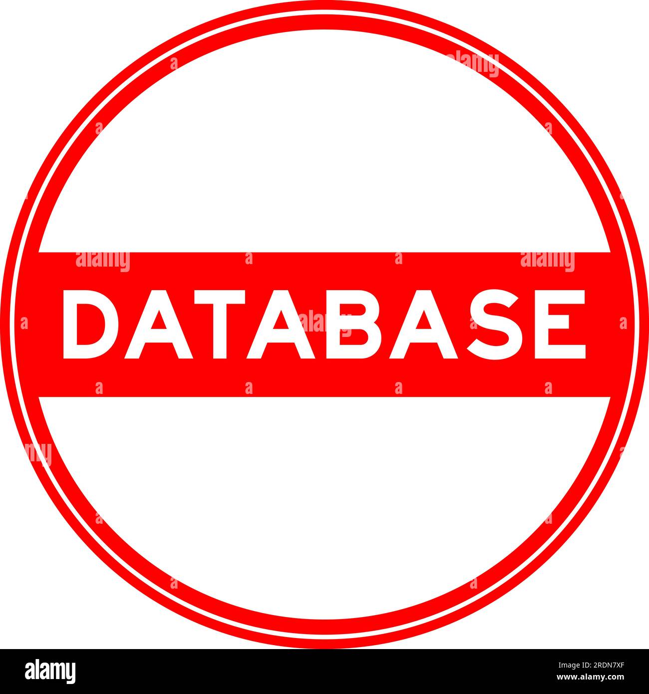 Red color round seal sticker in word database on white background Stock ...