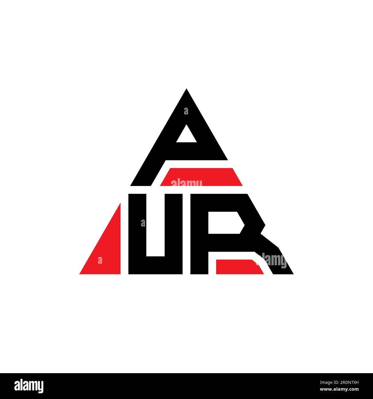 PUR triangle letter logo design with triangle shape. PUR triangle logo ...