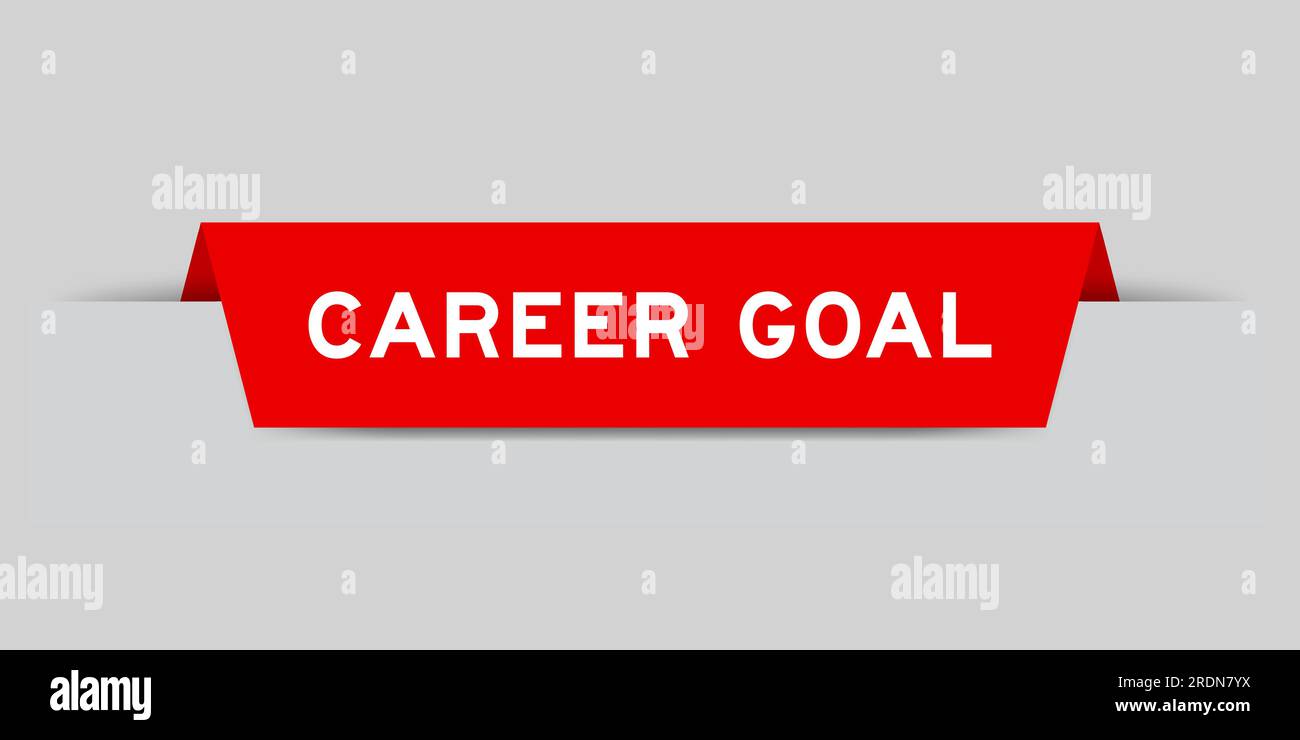 Red color inserted label with word career goal on gray background Stock ...