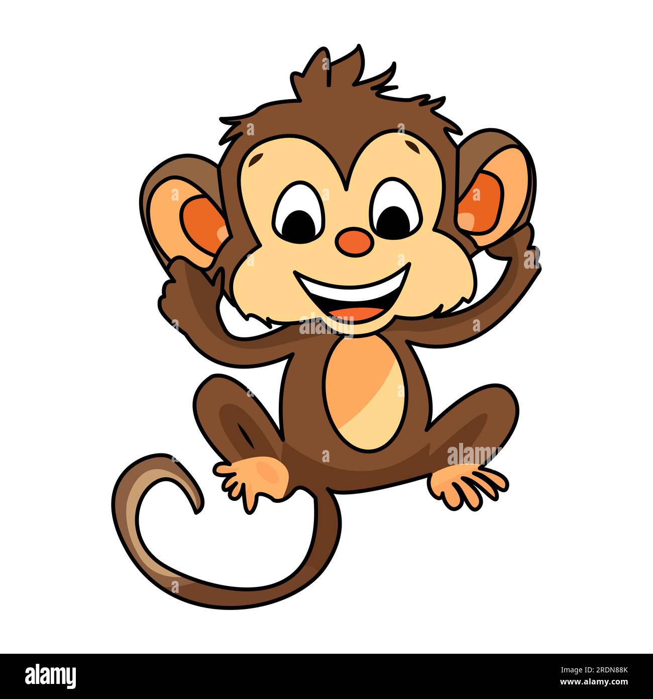 Whimsical monkey illustration Stock Vector Images - Alamy