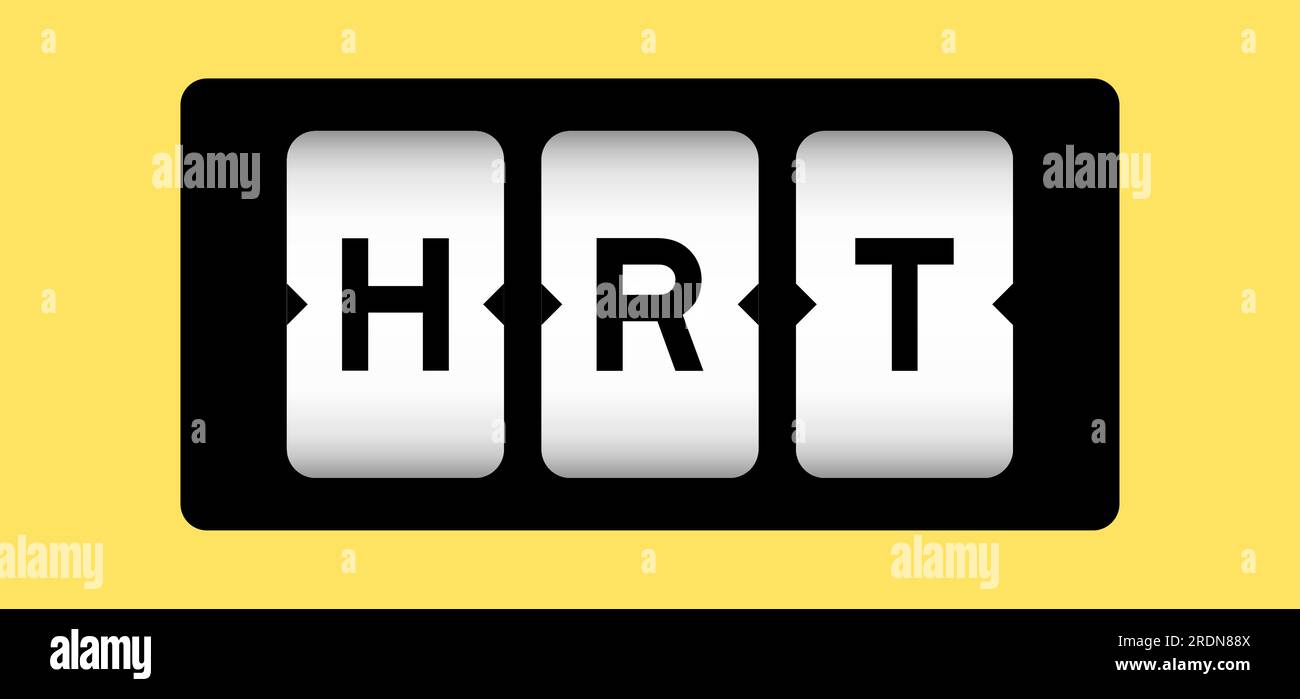 Black color in word HRT (Abbreviation of Hormone replacement therapy ...