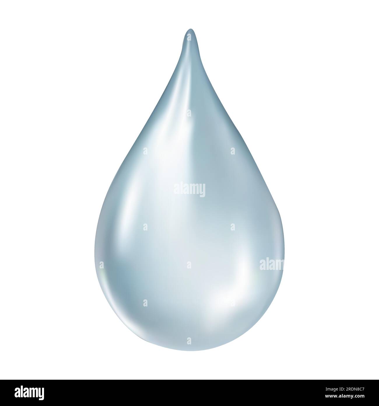 Drop of water with tick 3d. Liquid, drinking, rain, drinking water ...
