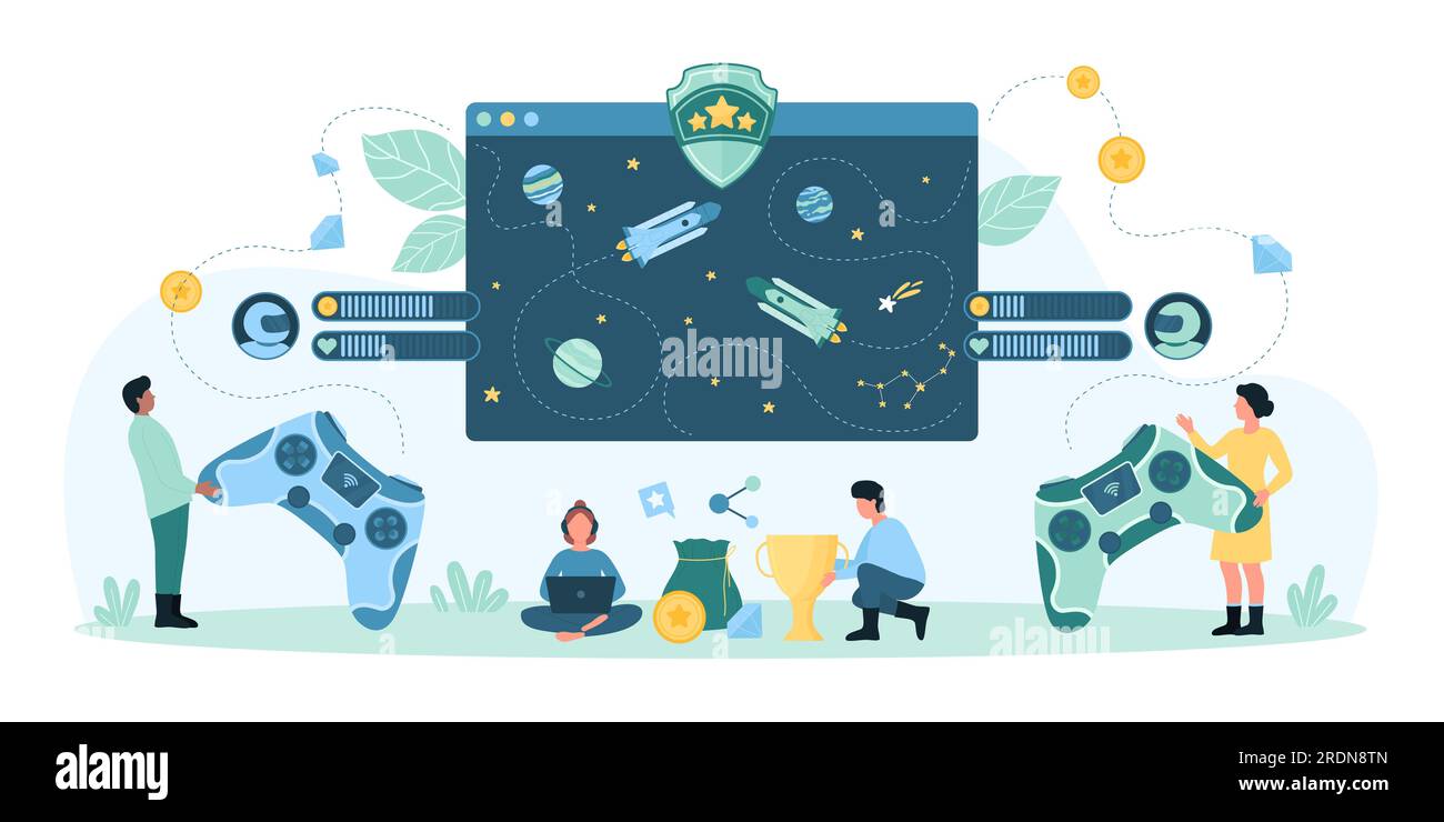 Girl playing on playstation game Stock Vector Images - Alamy