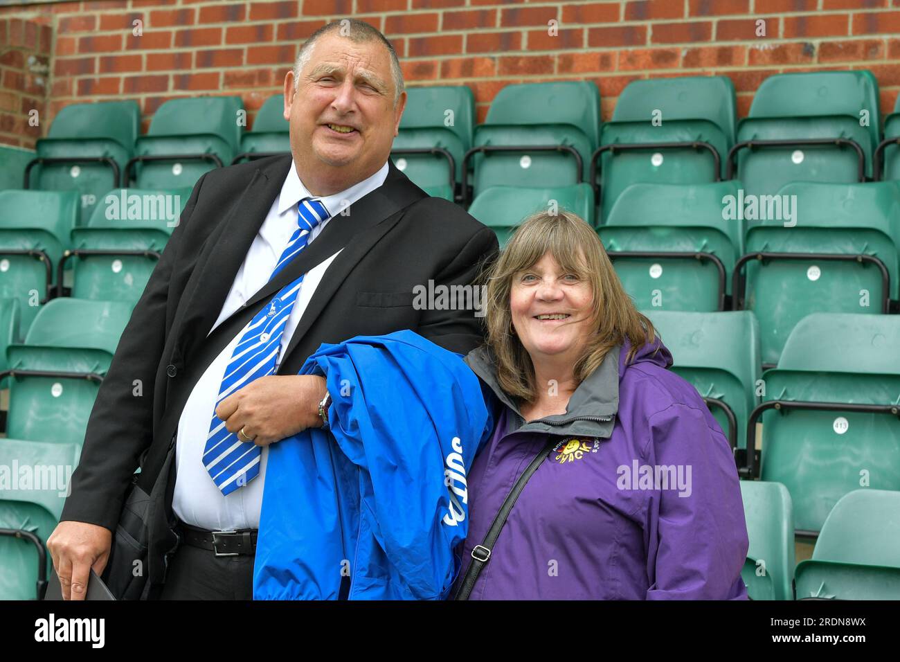 Blyth, UK. 22nd July 2023. Hartlepool United's Club Secretary Ray ...