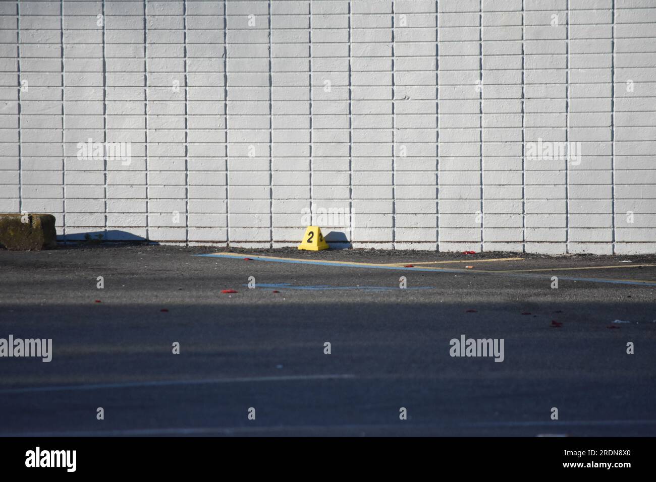 Newark, United States. 22nd July, 2023. Evidence markers seen at the ...