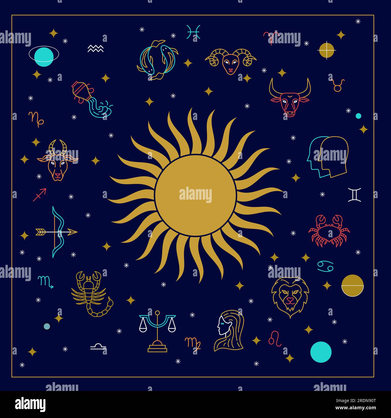 Zodiac horoscope symbol fortune Stock Vector Images - Alamy