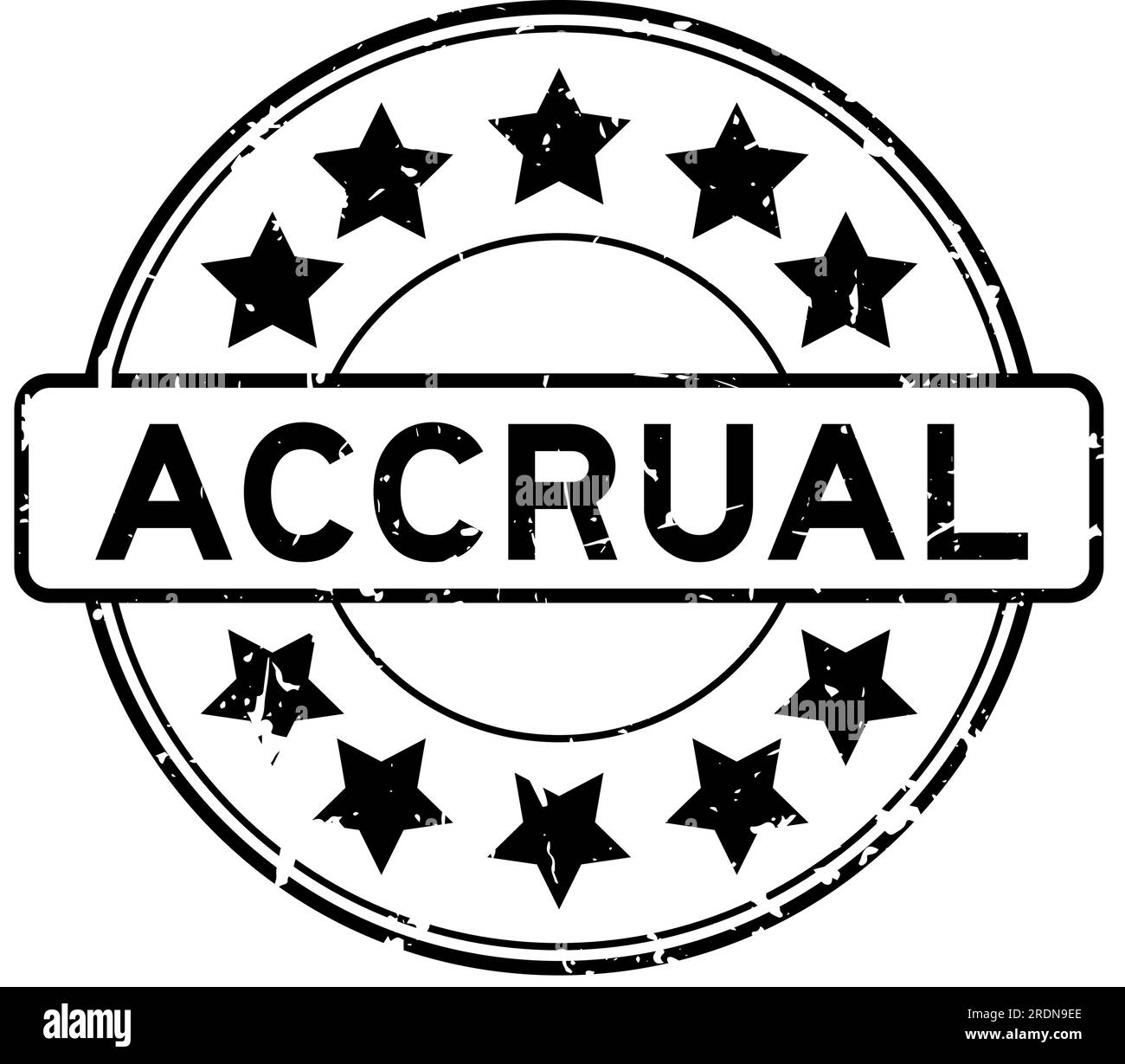 Grunge black accrual word round rubber seal stamp on white background ...