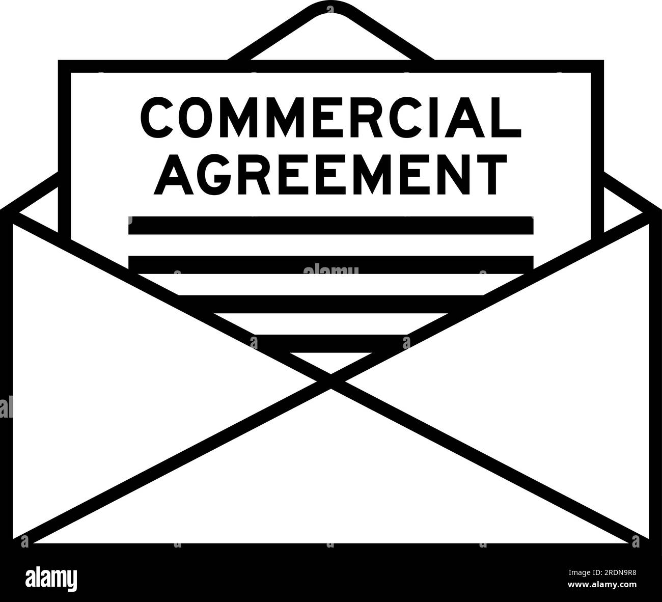 Envelope and letter sign with word commercial agreement as the headline ...