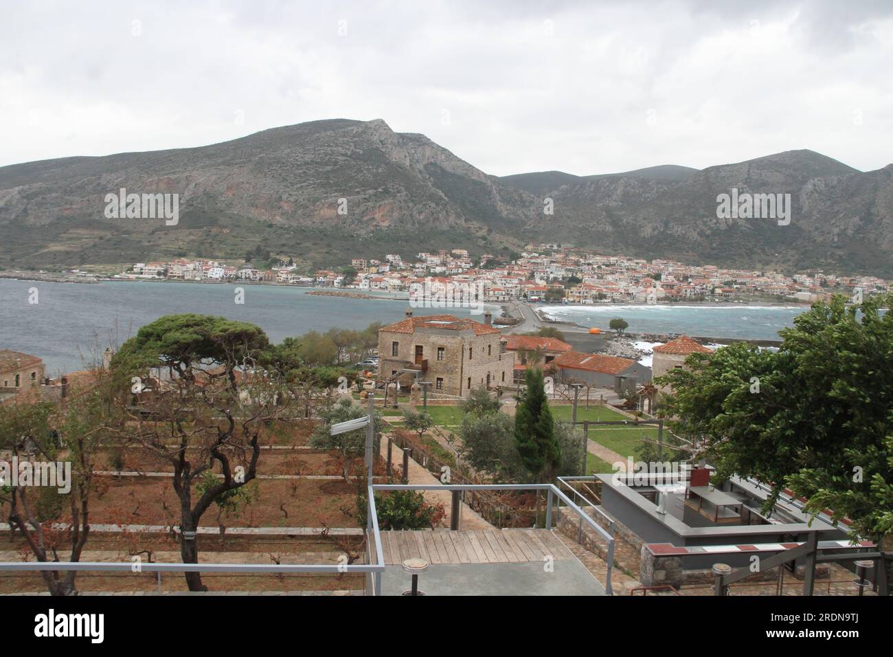 Beach side town of Monemvasia, Greece Stock Photo - Alamy