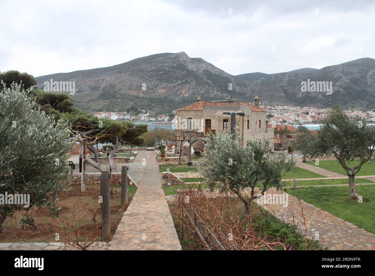 Beach side town of Monemvasia, Greece Stock Photo - Alamy