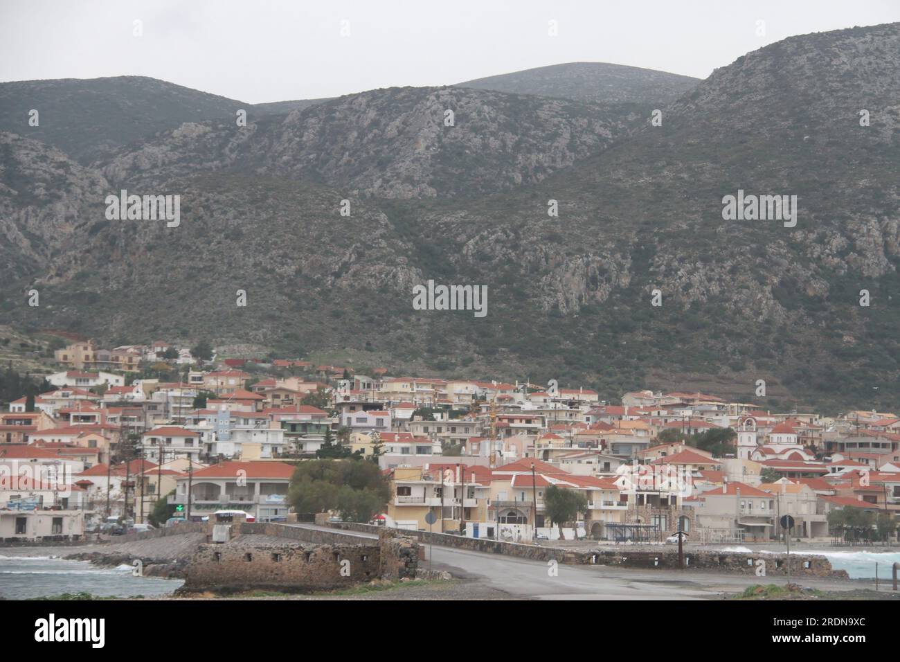 Beach side town of Monemvasia, Greece Stock Photo - Alamy